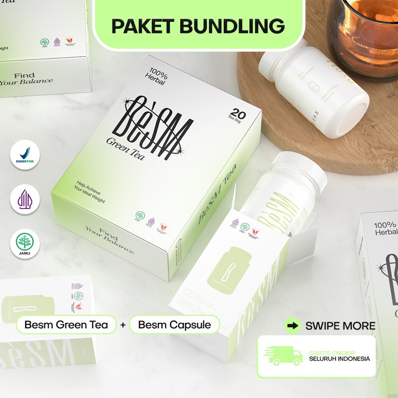 Jual BESM PAKET BUNDLING SUPER - BeSM Caps - Isi 30 BeSM Green Tea ...