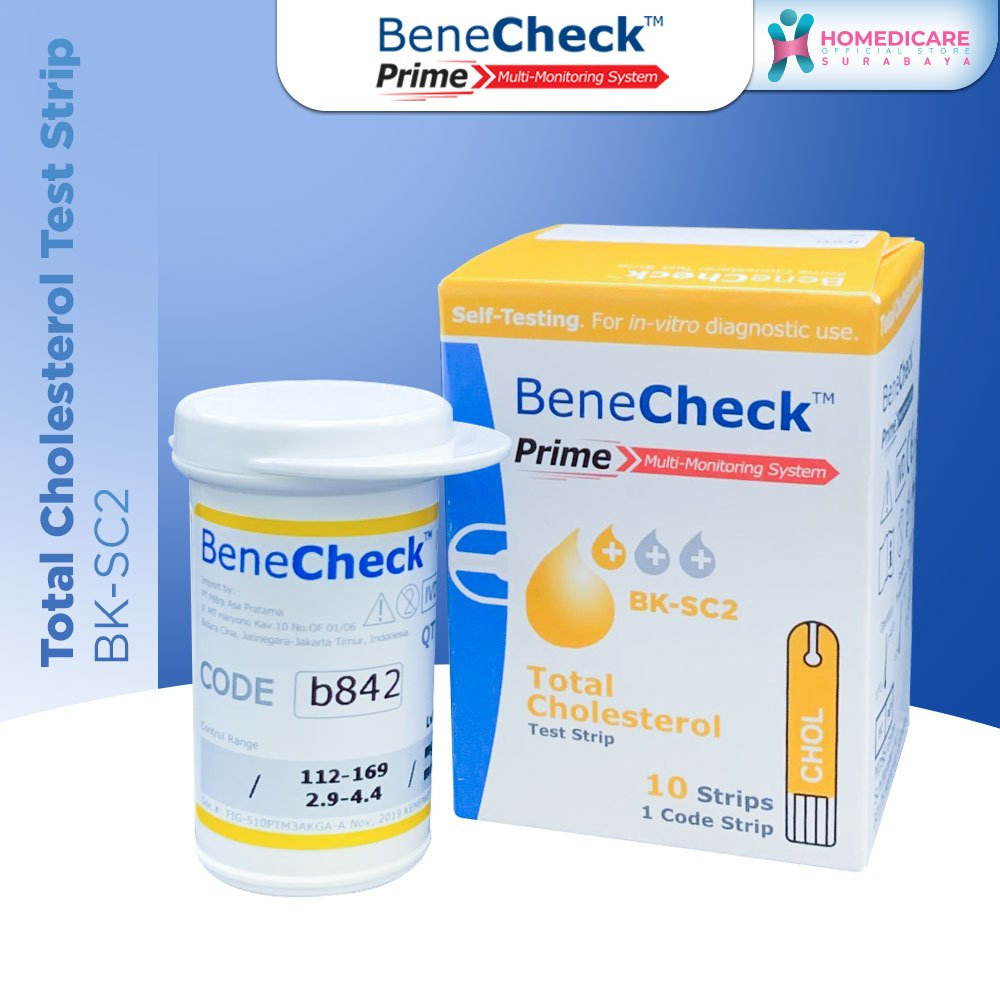 Jual Alat Cek Darah - Benecheck PRIME Test Strip Kolestrol (ISI 10Pcs ...