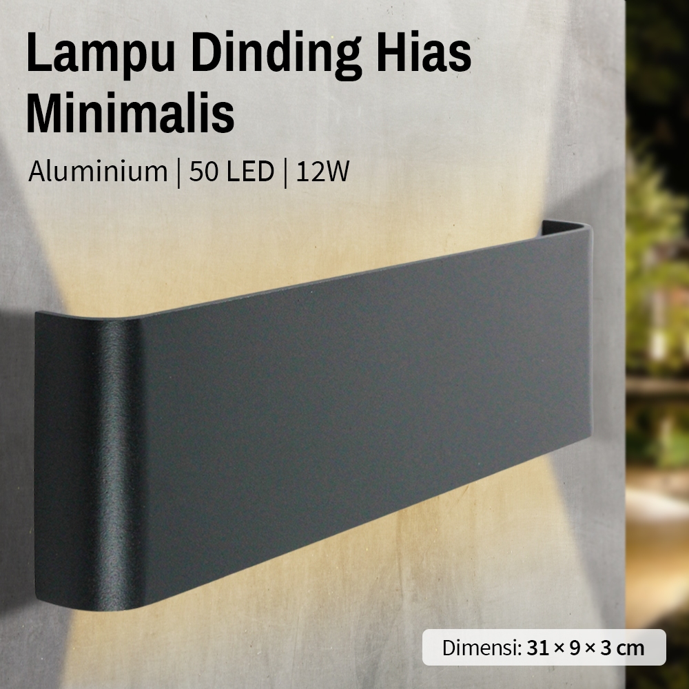 Jual Lampu Dinding Hias LED Minimalis Aluminium 12W 3000K - B1001 ...