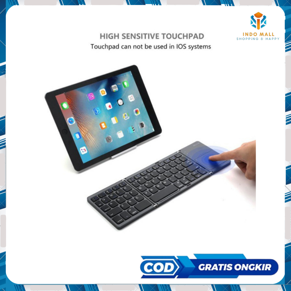 Jual Foldable Wireless Keyboard & Touchpad Bluetooth Lipat Hp | Shopee ...