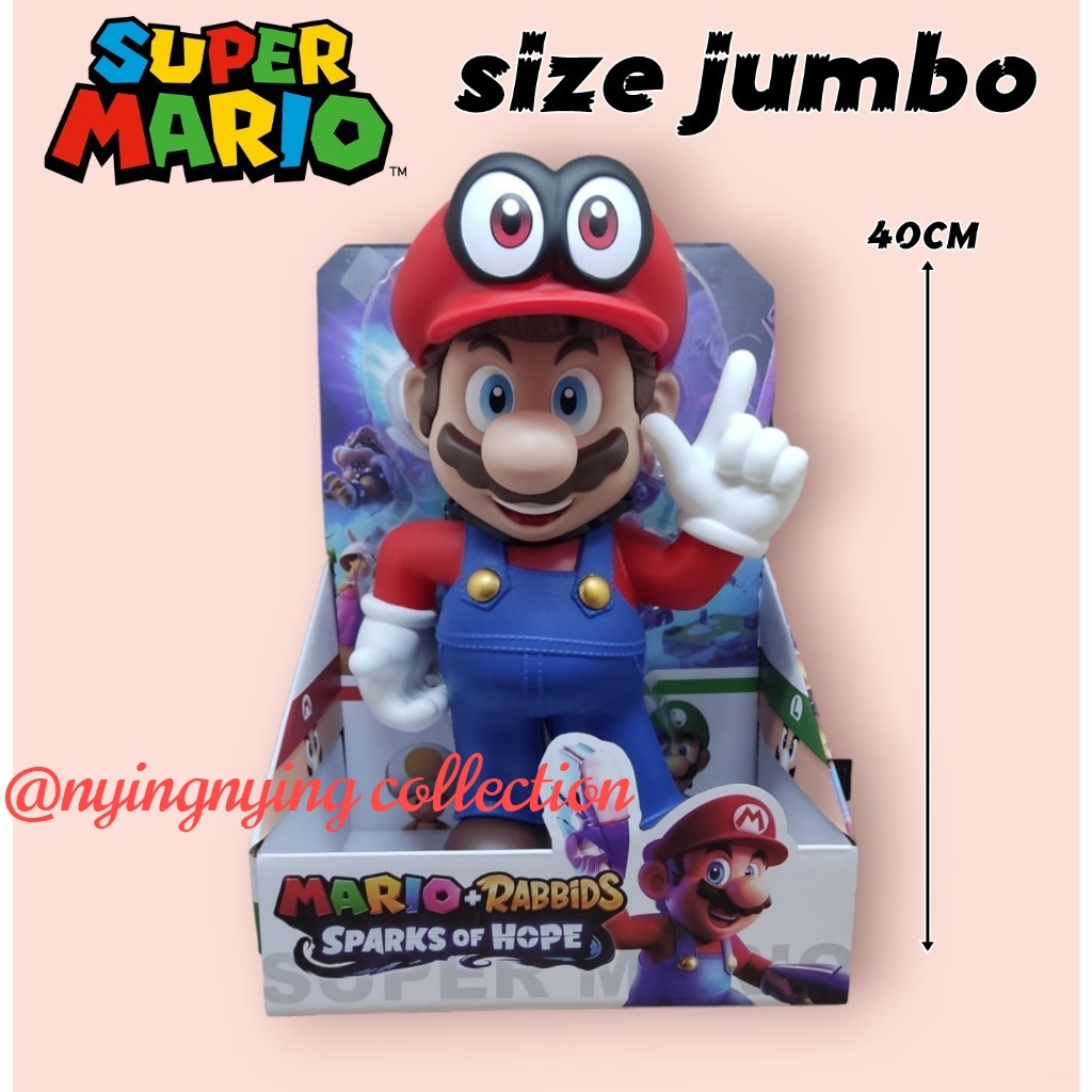 Jual ACTION FIGURE SUPER MARIO BROS 40 CM JUMBO TOPI MATA | Shopee ...