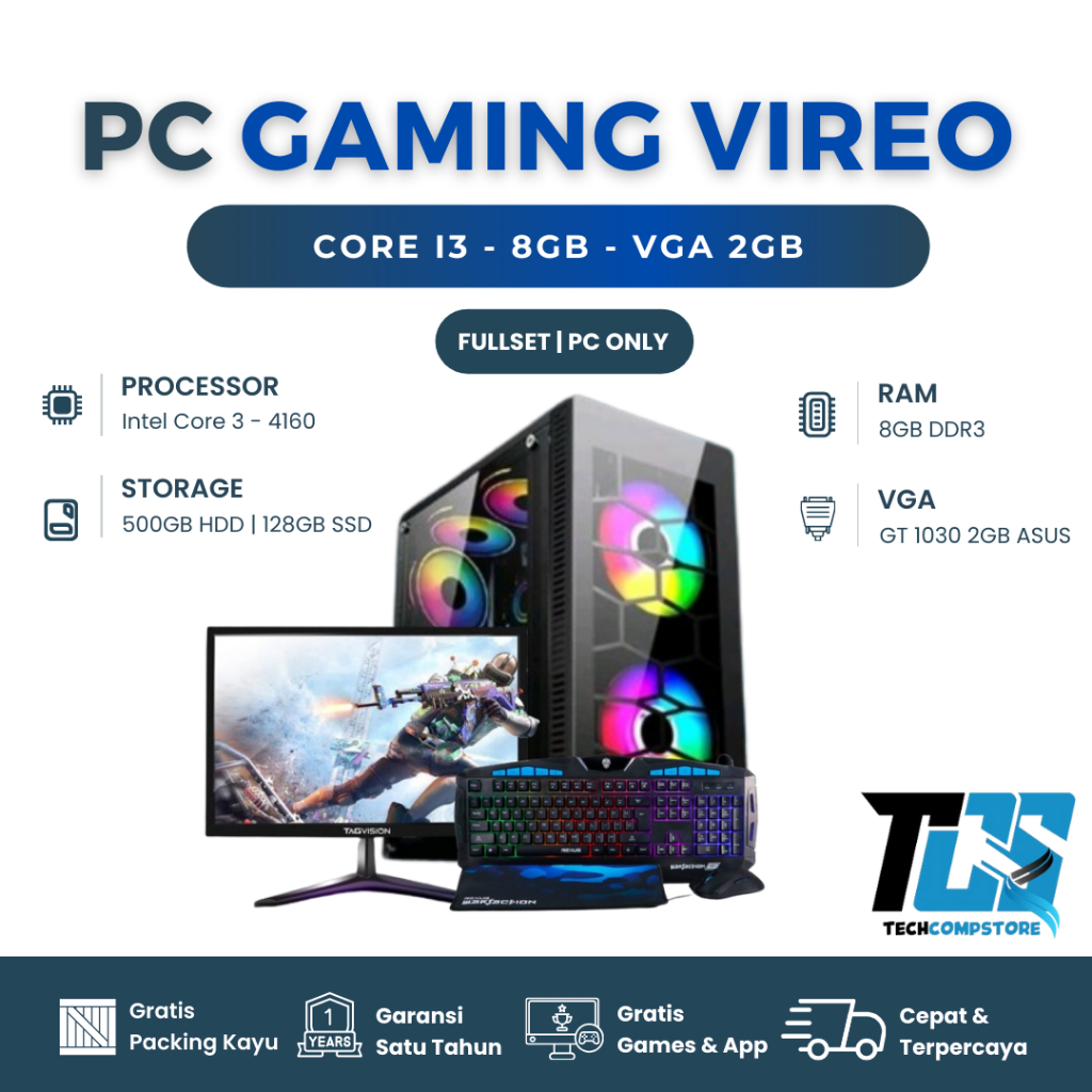 Jual PC Gaming Live Streaming Rakitan i3 4160 Ram 8GB VGA 2GB SSD 128GB ...