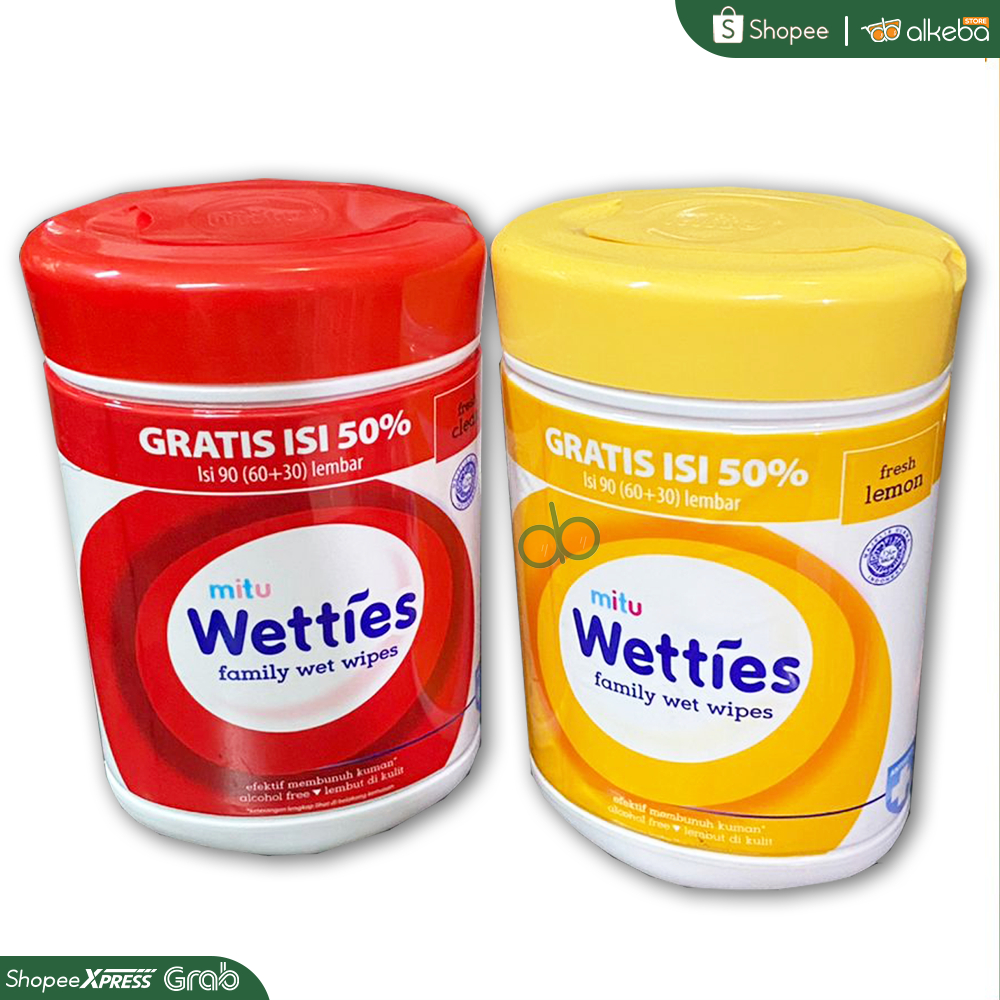 Jual Mitu wetties family wet Wipes fresh clean bottle 90's tisu basah keluarga | Shopee Indonesia