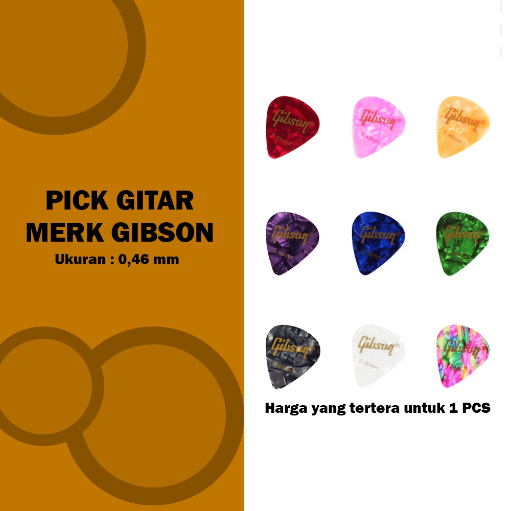 Jual Pick Gitar merk gibson Ukuran 0,46mm | Shopee Indonesia