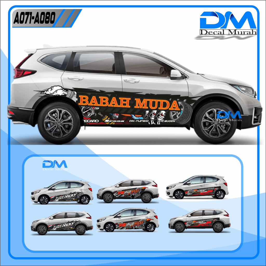 Jual Stiker decal mobil A071-A080 sticker mobil sigra calya xenia ...