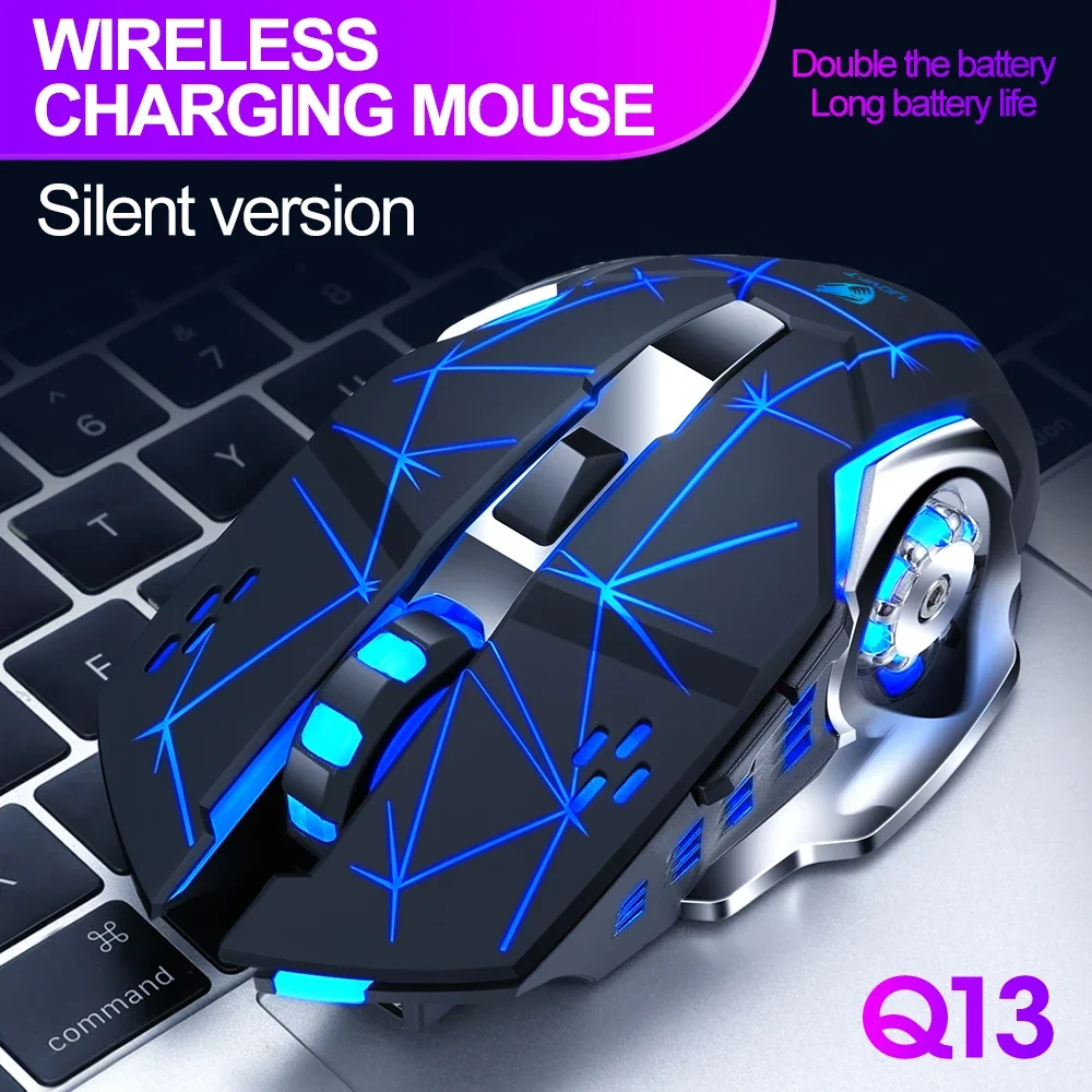 Jual MOUSE WIRELESS GAMING T-WOLF Q13 RECHARGEABLE SILENT CLICK RGB ...