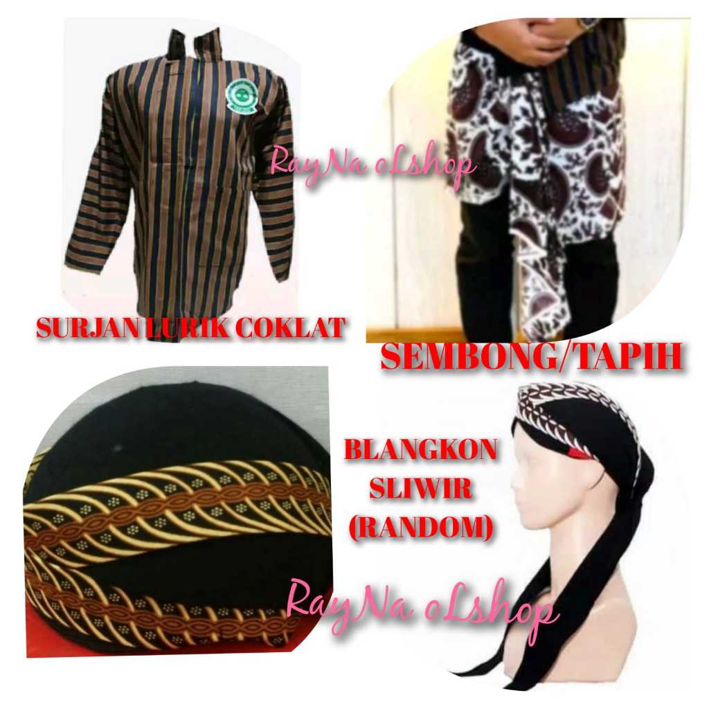 Jual SETELAN BAJU ADAT JAWA PRIA | SURJAN LURIK + SEMBONG/TAPIH INSTAN + BLANGKON SLIWIR ...
