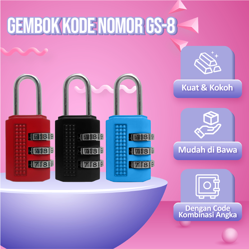 Jual Gembok Kode Nomor / Gembok Angka Multifungsi / Gembok Pin Gembok ...