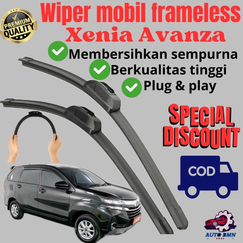 Jual promo WIPER FRAMELESS untuk mobil xenia avanza 1 set isi 2 pcs | Shopee Indonesia