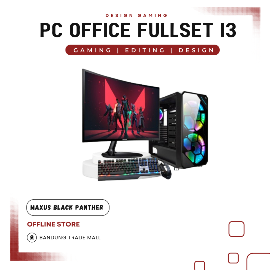 Jual PC CPU Komputer Office Fullset Core i3 12100 Ram 16GB Monitor 19 ...