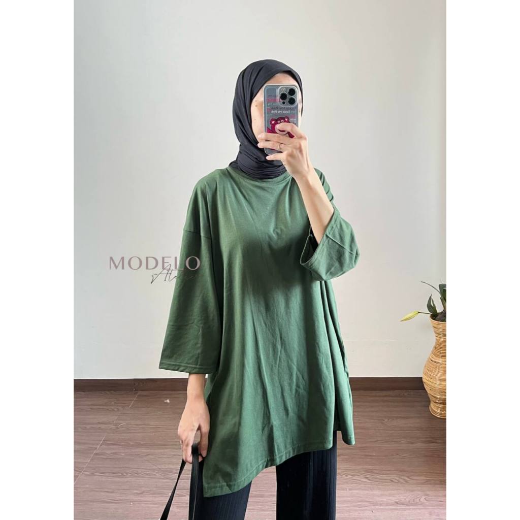 Jual Oversized Blouse Hijab - Kaos Oversize Polos Hijab / Kaos Panjang ...