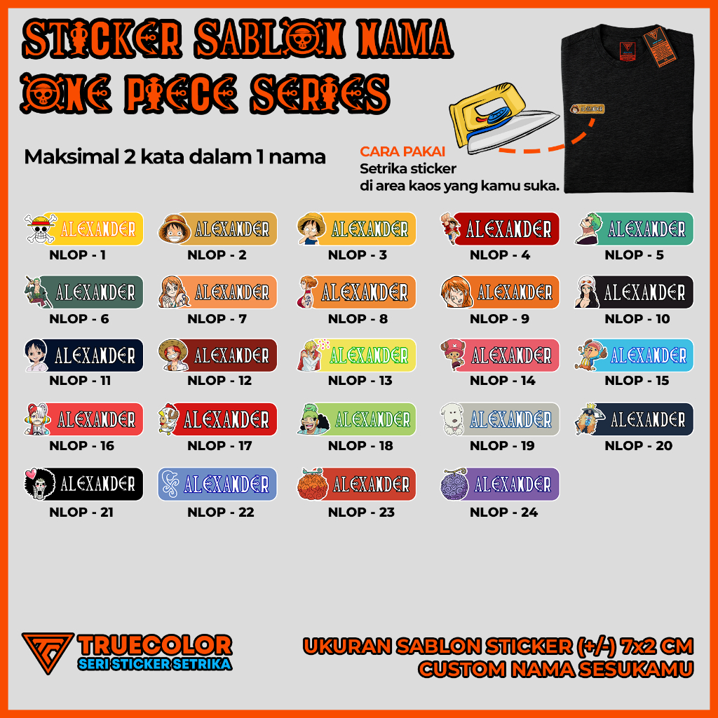 Jual TRUECOLOR 25pcs Sticker Kain Label Nama Kaos, Sablon Setrika ...