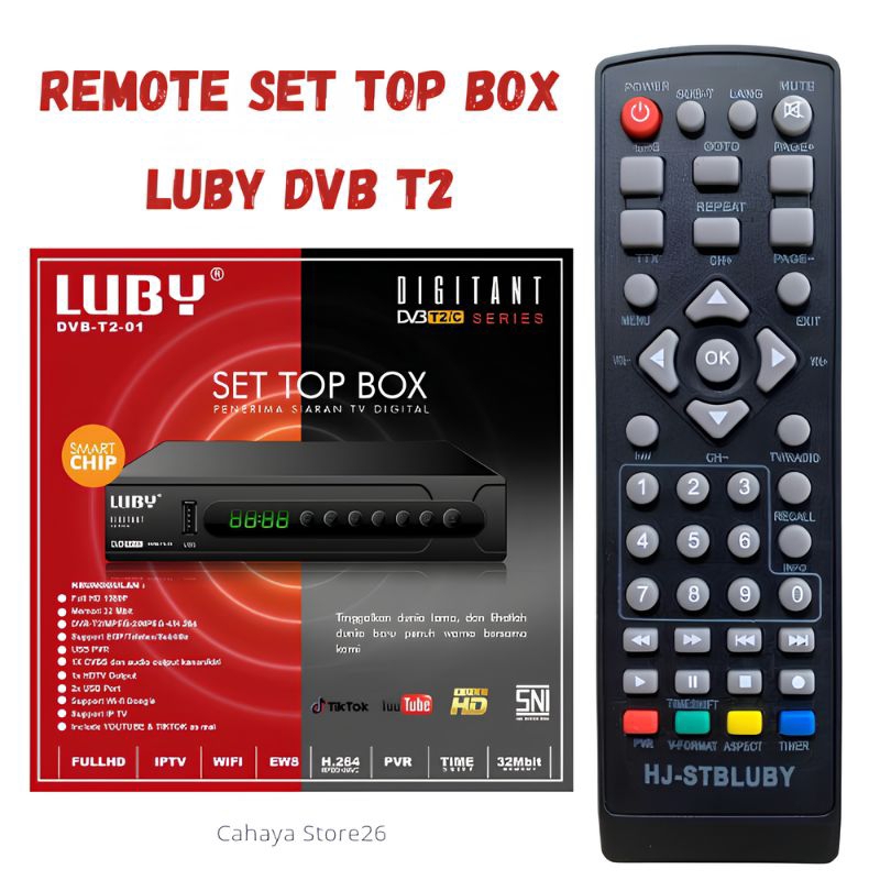 Jual Remot Set Top Box (STB) Luby DVB T2 Tanpa Setting Langsung Pakai ...