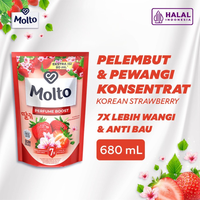 Jual Molto Perfume Boost Pelembut & Pewangi Pakaian Korean Strawberry ...