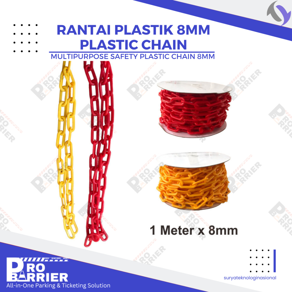 Jual Rantai Plastik / PVC Cone Chain / Rantai Pembatas Tebal 8mm per ...