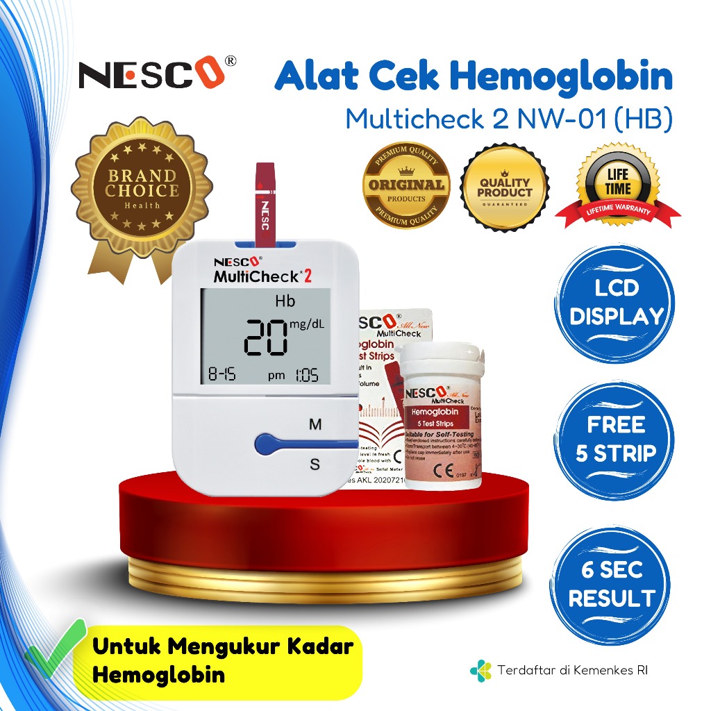 Jual Alat Cek HB NESCO Multicheck2 NW-01 Kit (Alat Cek Kadar Hemoglobin ...