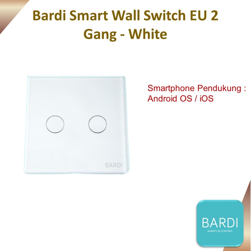 Jual Bardi Smart Wall Switch EU 2 Gang - White | Shopee Indonesia