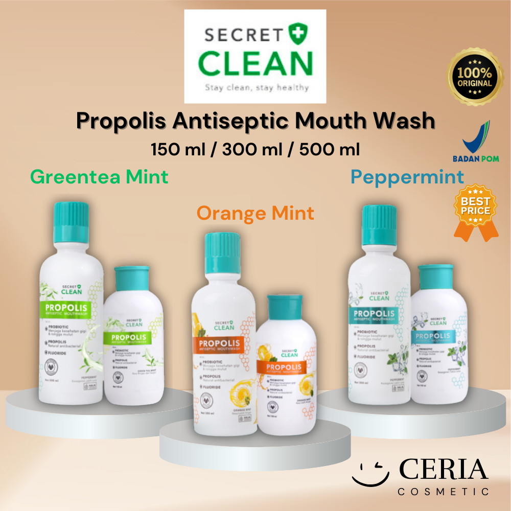 Jual Secret Clean Propolis Antiseptic Mouthwash 150ml | 300ml | 500ml ...