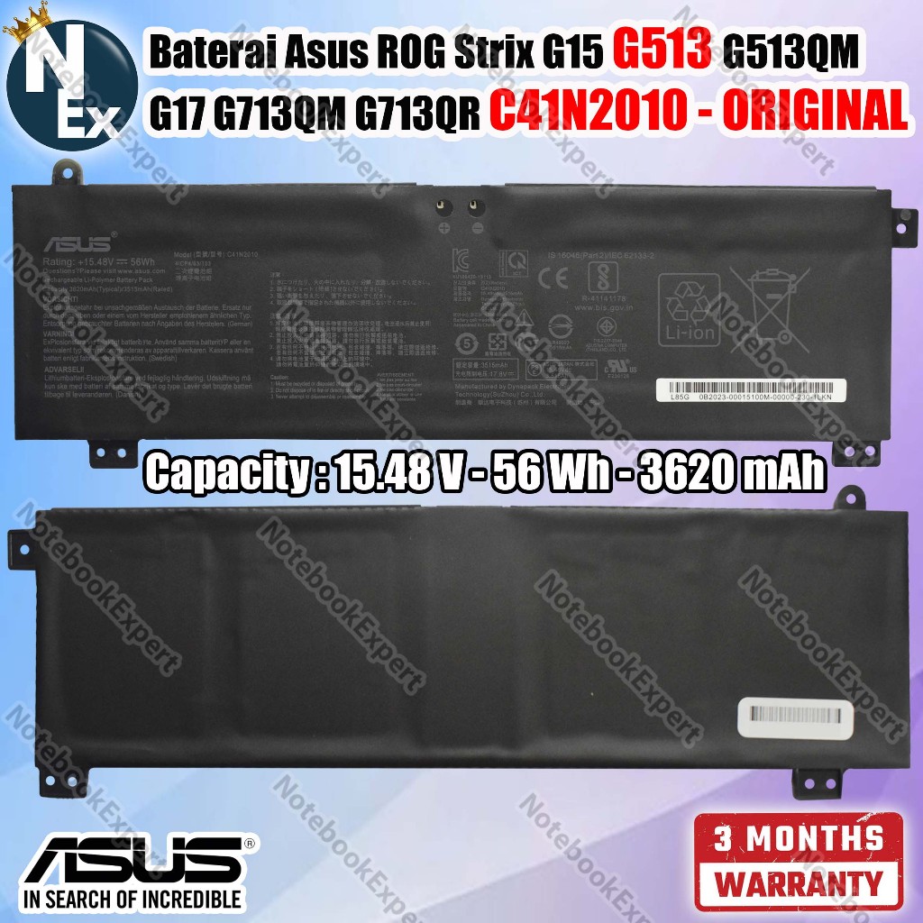 Jual Baterai Asus ROG Strix G15 G513QM G17 G713QM G713QR G513- C41N2010 ...