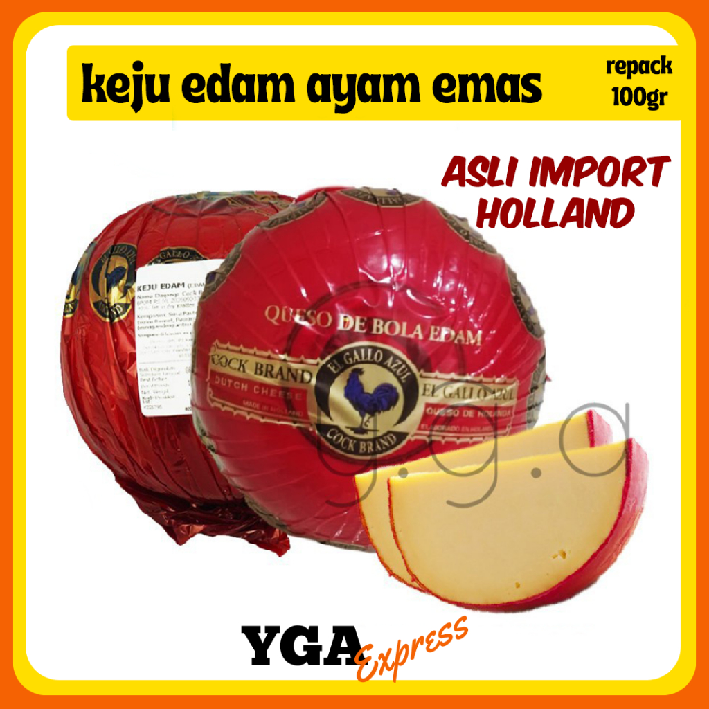 Jual Keju Edam Ayam Emas 100gr / Keju Bola / Keju Ayam Cock Brand ...