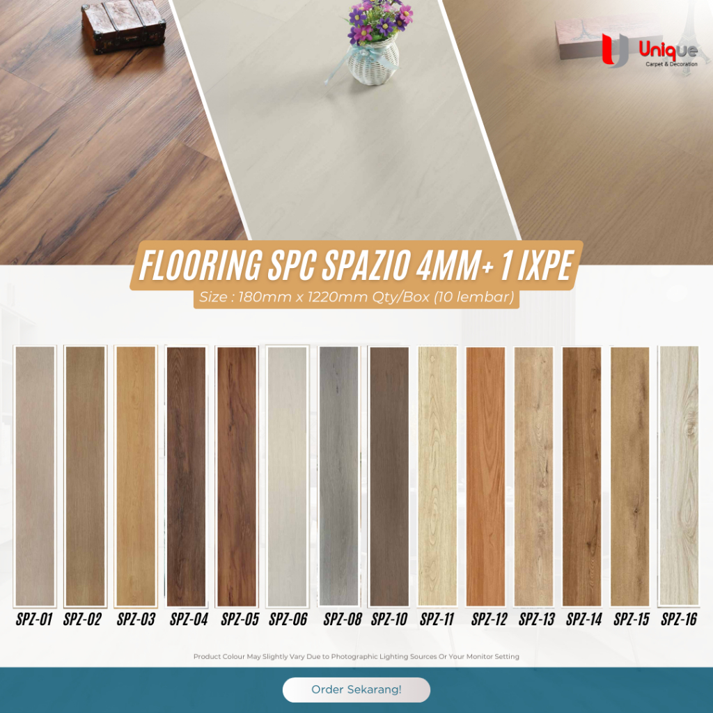 Jual SPC SPAZIO Plus Underlayer / SPC Flooring Lantai 5mm Motif Kayu | Shopee Indonesia