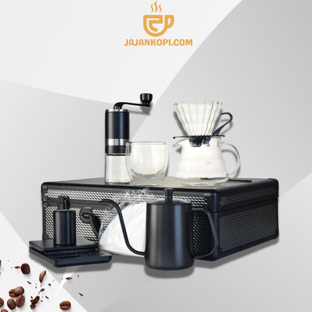 Jual paket set alat kopi manual brew portable | coffee set travel koper ...