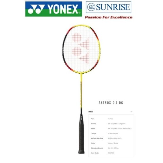 Jual Raket Badminton Yonex Astrox 0.7 DG Original | Shopee Indonesia
