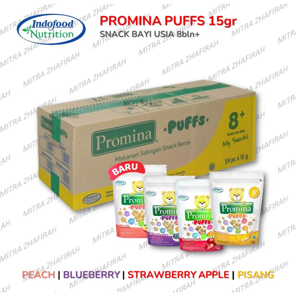 Jual PROMINA Puff 15gr Snack Camilan Bayi 8 bulan Rasa Pisang Blueberry ...