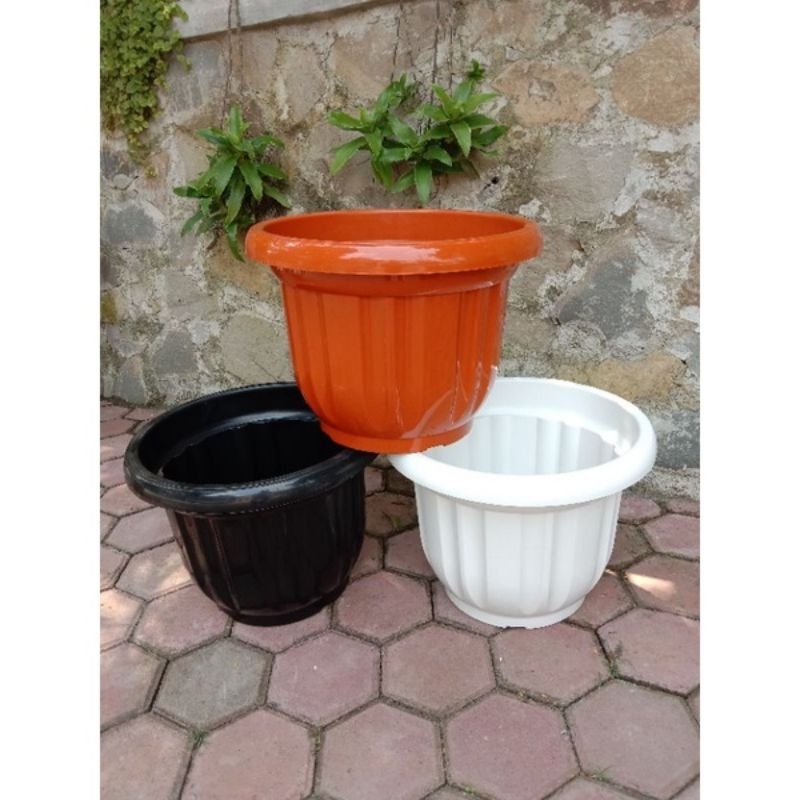 Jual POT BUNGA JUMBO UKURAN 50CM EBONY / POT TANAMAN BESAR UKURAN 50CM ...