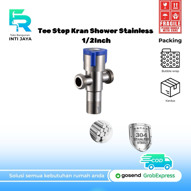 Jual Tee Stop kran Shower Stainless Steel SUS 304 1/2Inch | Shopee Indonesia