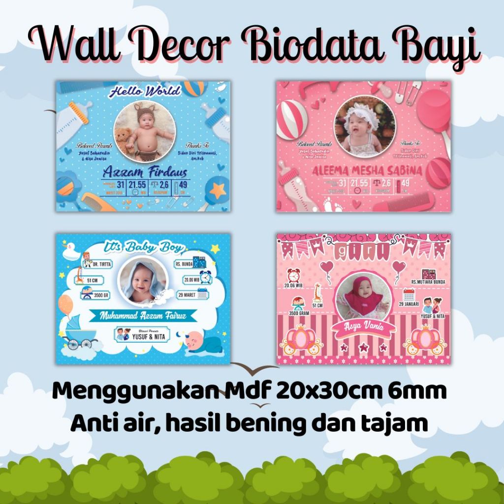 Jual Wall Decor Pajangan Dinding Custom Baby Born Pajangan Dinding ...
