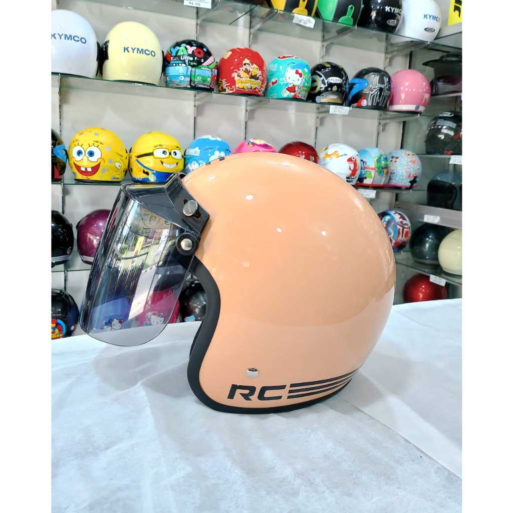 Jual ARC Aizo Helm Half Face Dewasa Standar Peach Glossy Standar ...