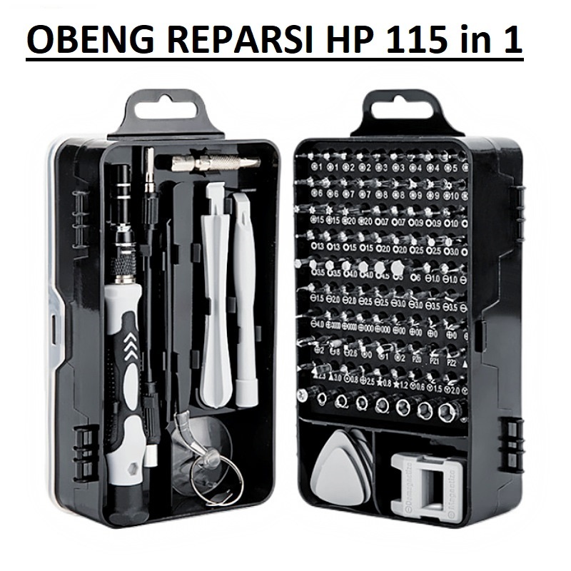 Jual Obeng Set Reparasi 115Pcs HP Laptop Smartphone Repair Tools Screwdriver Combination 115 Pcs ...