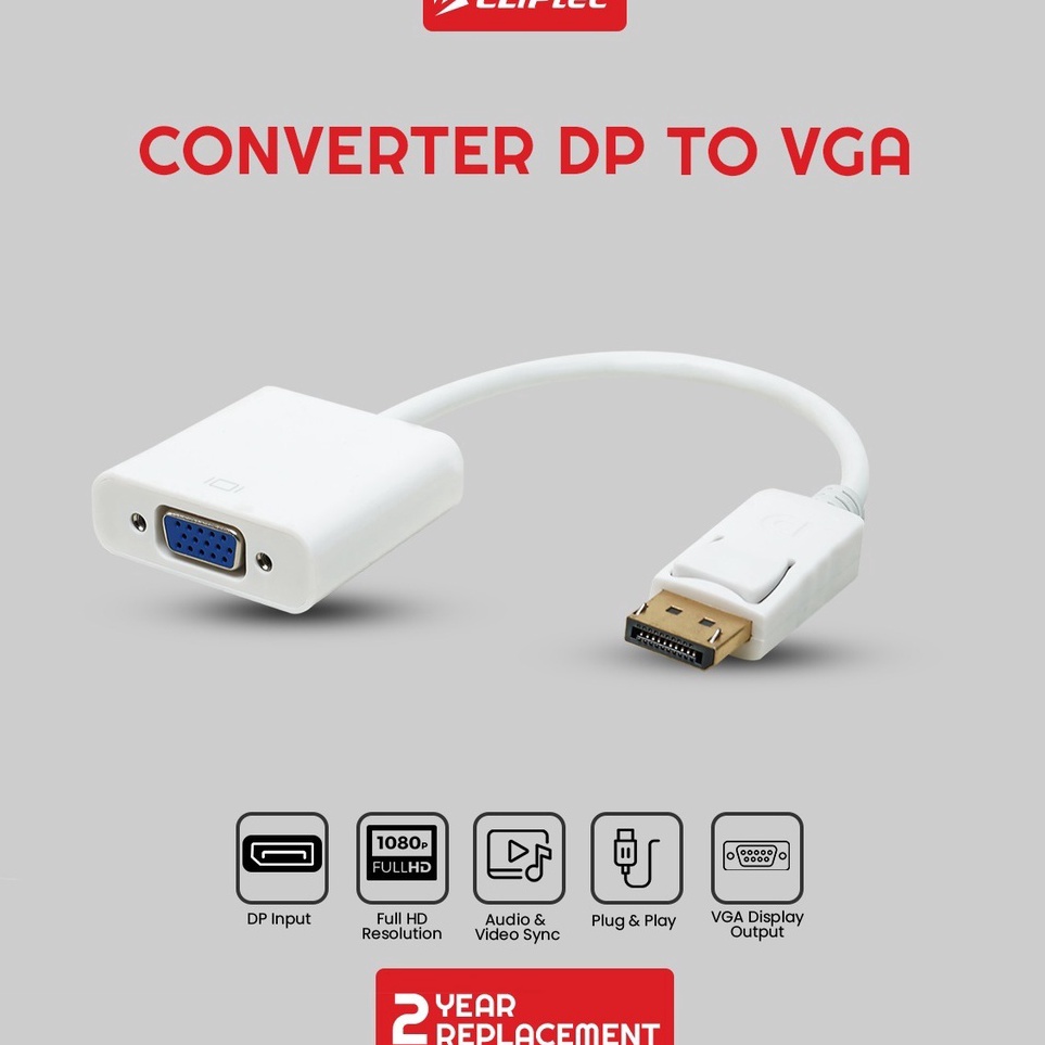 Jual MA Converter Kabel DP Display Port to VGA CLIPtec h Special ...