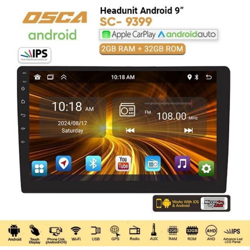 Jual HEAD UNIT TAPE MOBIL ANDROID LAYAR 9 INCH RAM 2GB/32GB APPLE ...