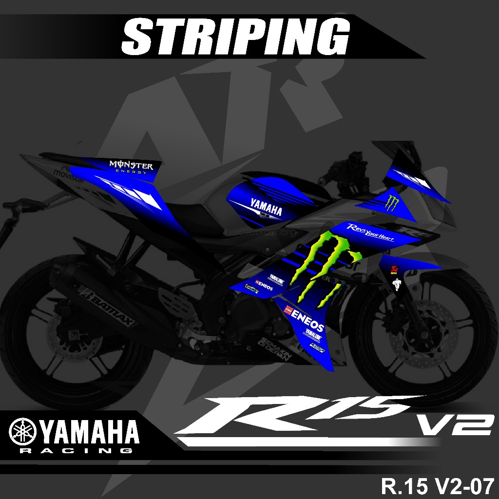 Jual Sticker Stiker Striping Variasi Semifull R15 V2 Old SKY RACING V2 ...