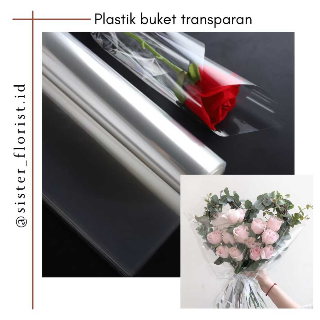 Jual SF031 Plastik Transparan - Plastik Wrapping flower Lembaran ...