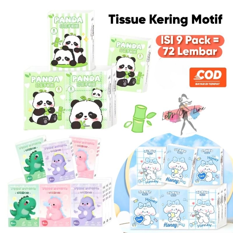 Jual Tissue Kering Bermotif Karakter Printed Tissue 1 Slop isi 9 Packs ...