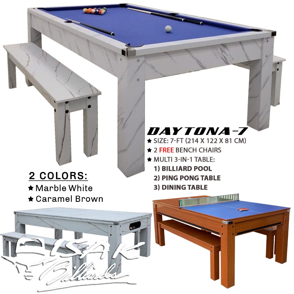 Jual Daytona 7-ft Billiard Ping Pong Dinner Table - Meja Pool Makan ...