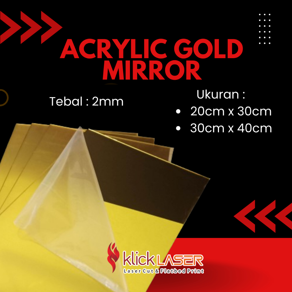 Jual Akrilik Lembaran Gold | Acrylic Mirror Gold | Shopee Indonesia