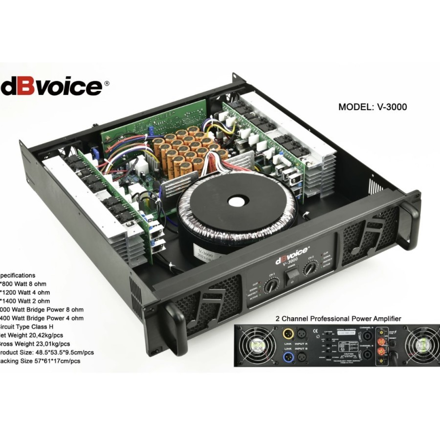 Jual Power dBvoice V3000 V 3000 ORIGINAL 2 x 1200 Watt Class H 2CH DB ...