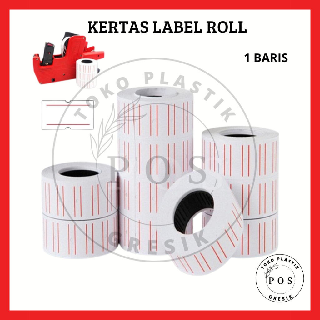 Jual 1-ROLL Kertas label Single 1 Baris / kertas harga / label harga ...