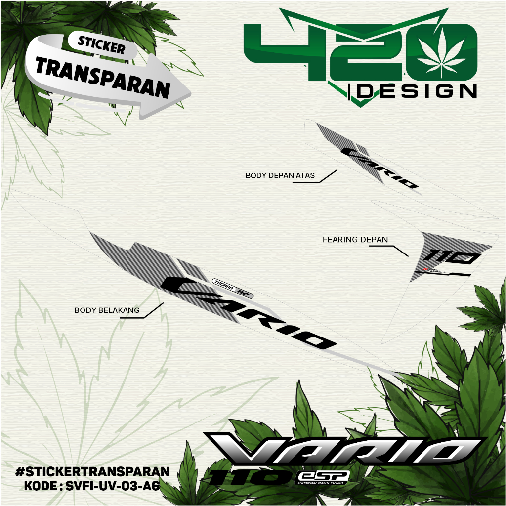 Jual STIKER STRIPING TRANSPARAN VARIO LED 110 DAN VARIO KARBU 110 MOTIF MALAYSIA - KODE SVFI-UV ...