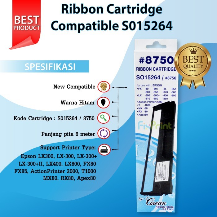 Jual Ribbon Cartridge Epson LX300 LX-300 LX-300+ LX-300+II Compatible ...