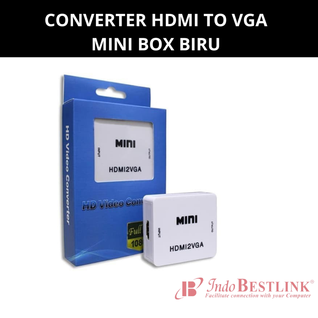 Jual Konverter Converter Mini HDMI to VGA HDMI 2 VGA Adapter HD1080P ...