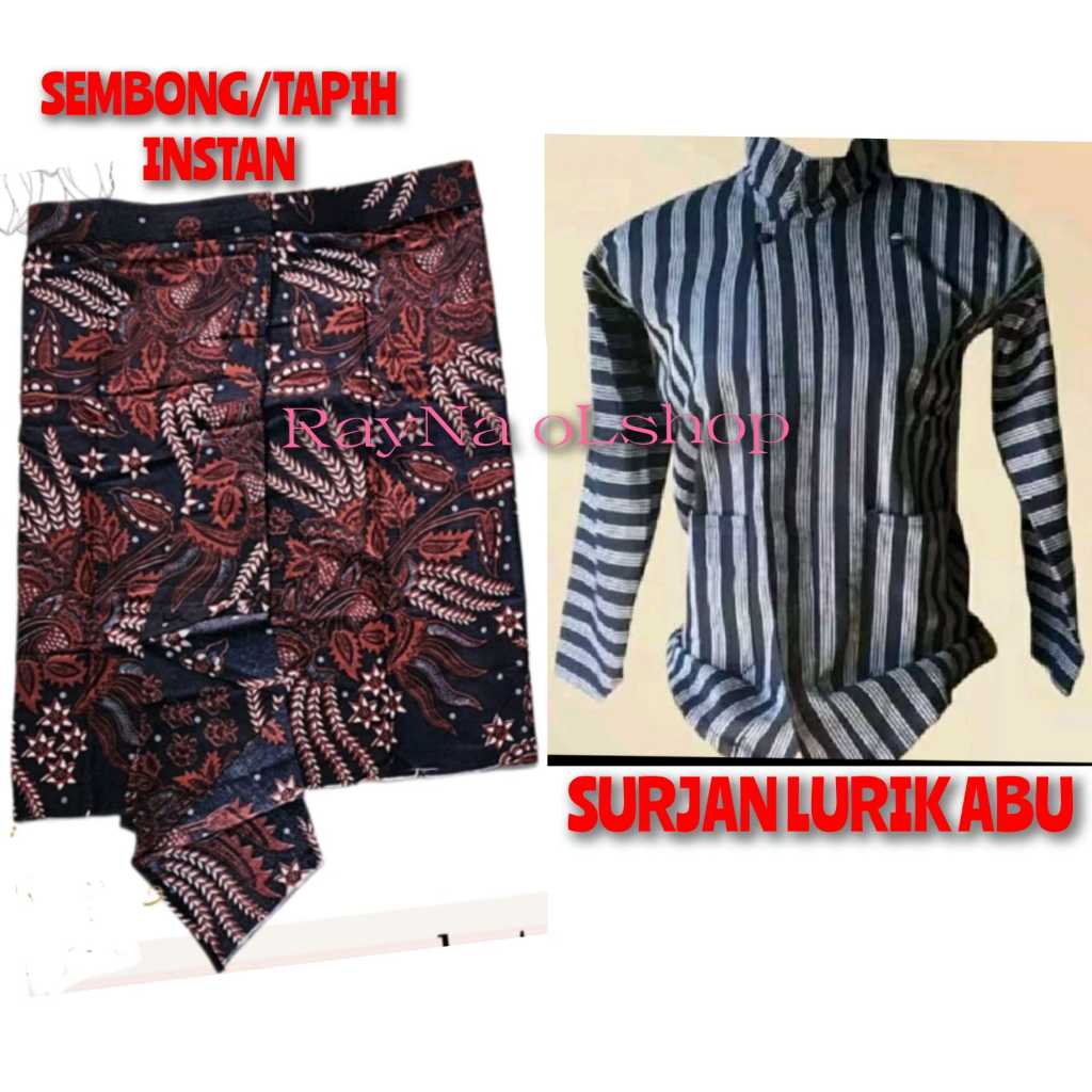Jual SURJAN LURIK ABU + TAPIH/SEMBONG INSTAN | SETELAN PAKAIAN TRADISIONAL MODERN PRIA KHAS ADAT ...