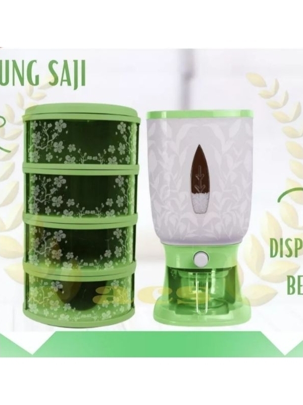 Jual Paket Tri-J Set Dispinser beras 12L dan Tudung saji 4 susun ...