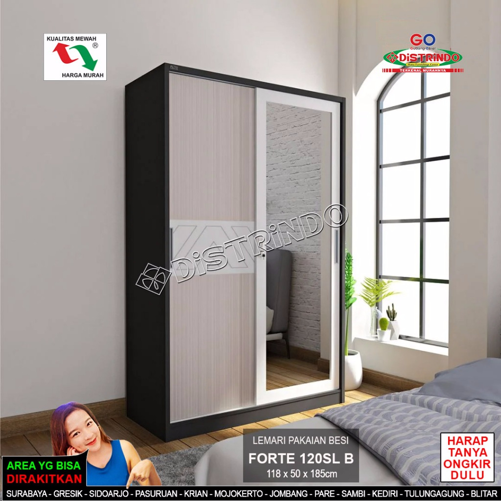 Jual Lemari Besi Forte SL 120 A / Lemari Pakaian Besi Sliding Minimalis ...