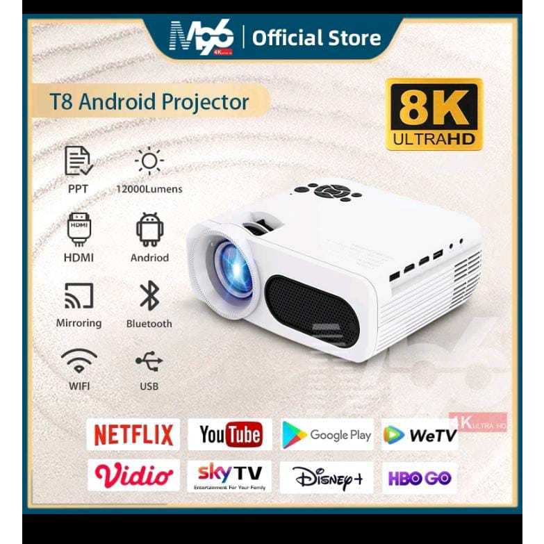 Jual Proyektor smart M96 T8 SMart Projektor Android 12000 Lumens ...