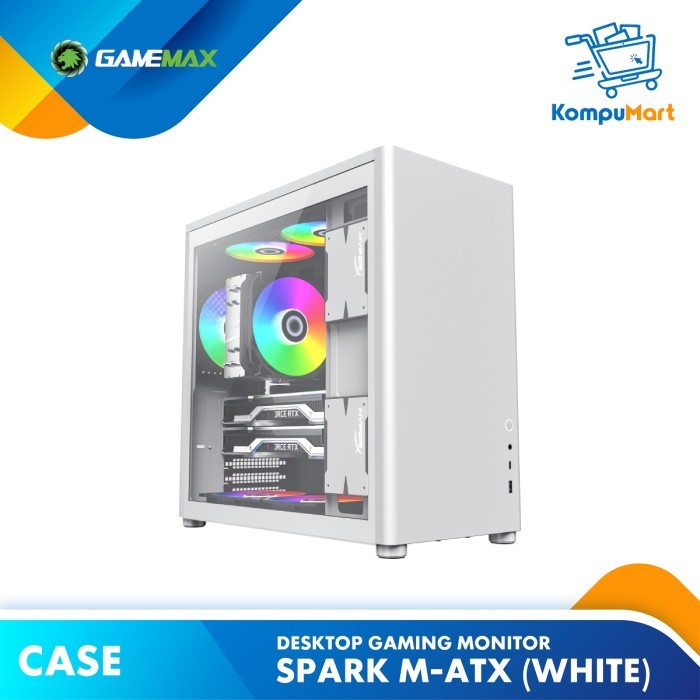 Jual GameMax Spark Full White M-ATX Desktop Gaming Computer Case | Shopee Indonesia